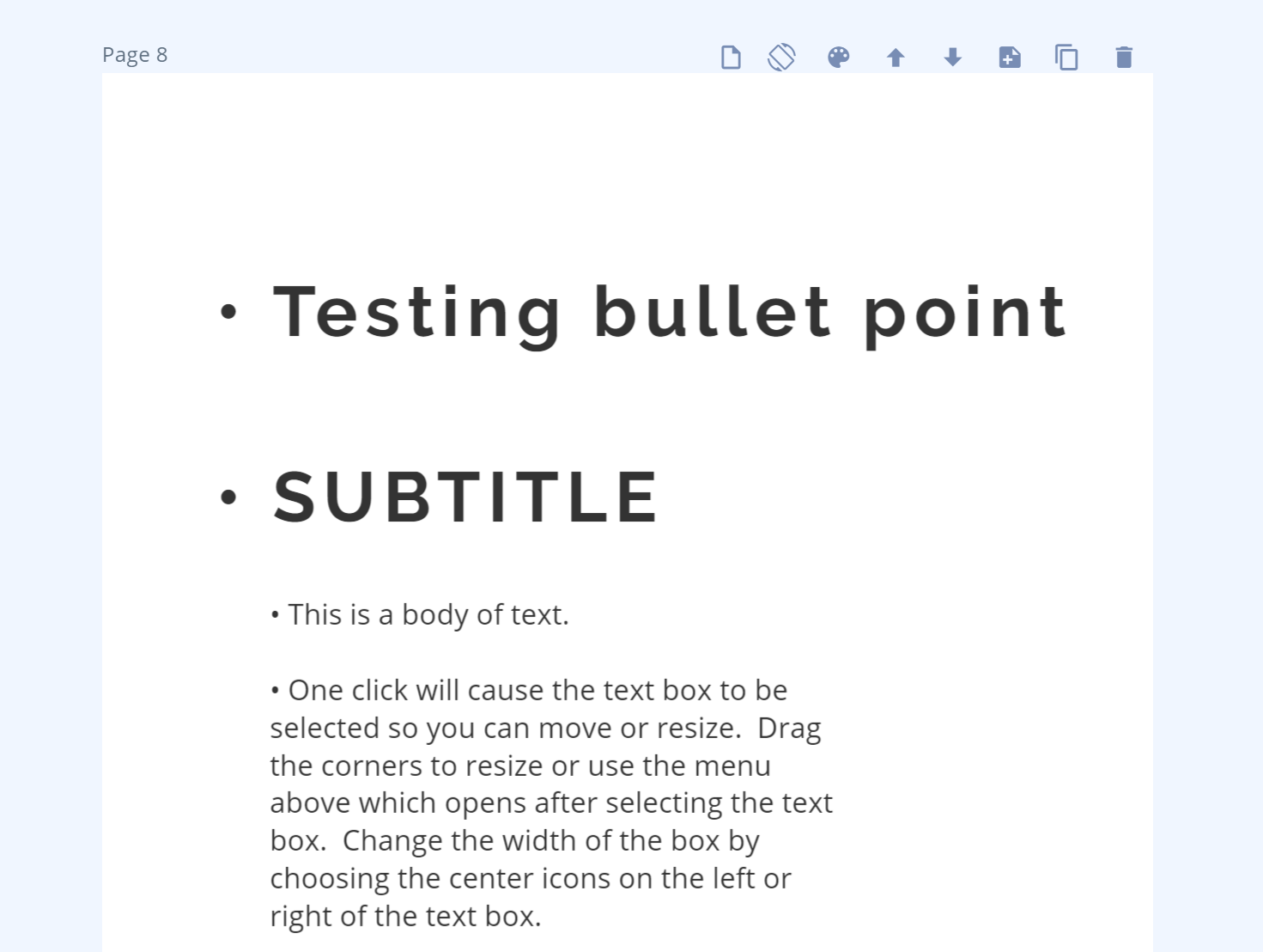 Creating Bullet Points